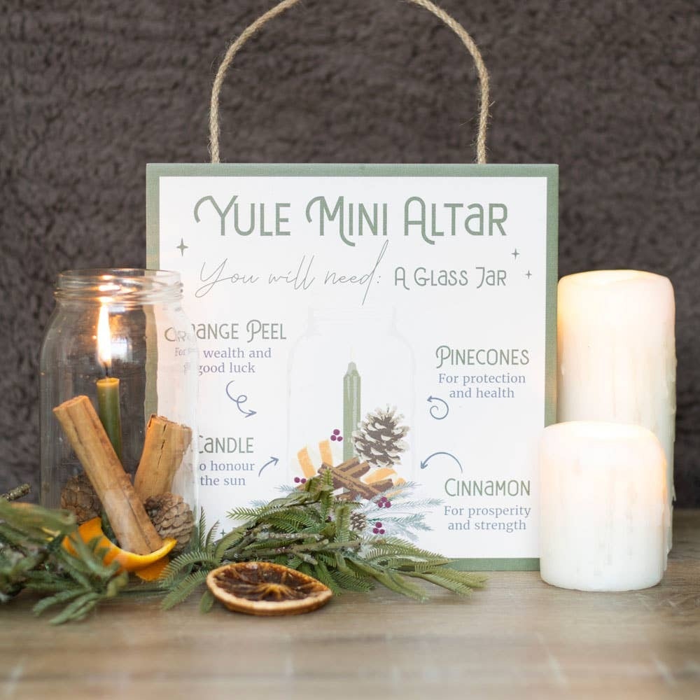 Yule Altar Winter Solstice Wiccan Hanging Sign | The Groovy Witch